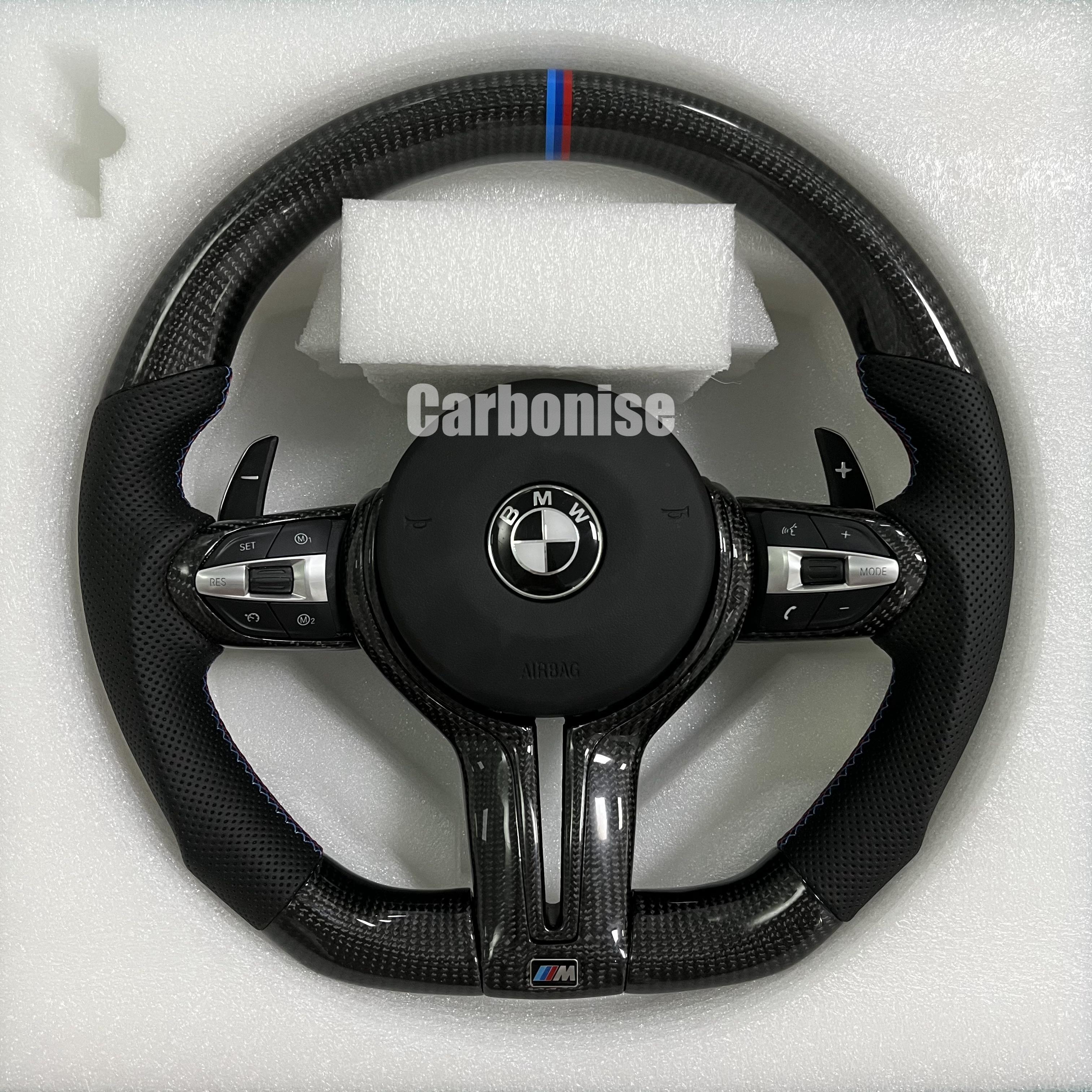 BMW M Performance Carbon Fiber Steering Wheel | M-Tri Color Stripe ...